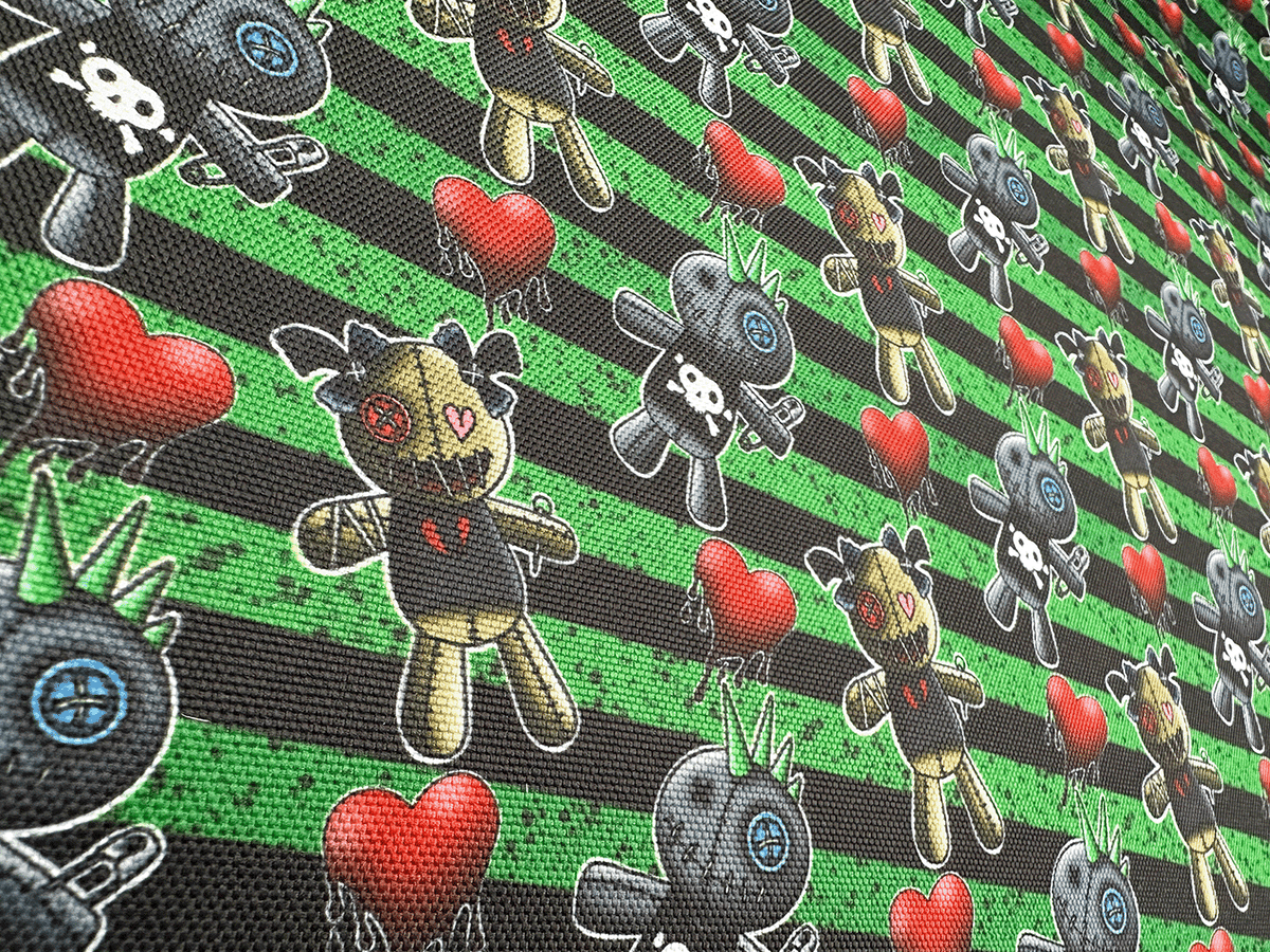 Voodoo Dolls, Waterproof Polyester Canvas. Green and Black stripe back ...