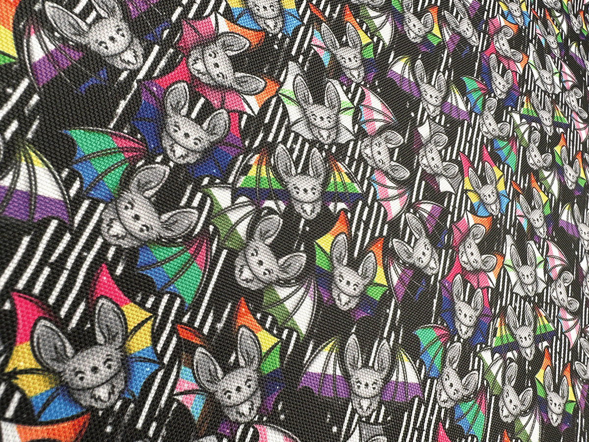 Pride Bats, Waterproof Polyester Canvas. – Misfits Fabric, UK
