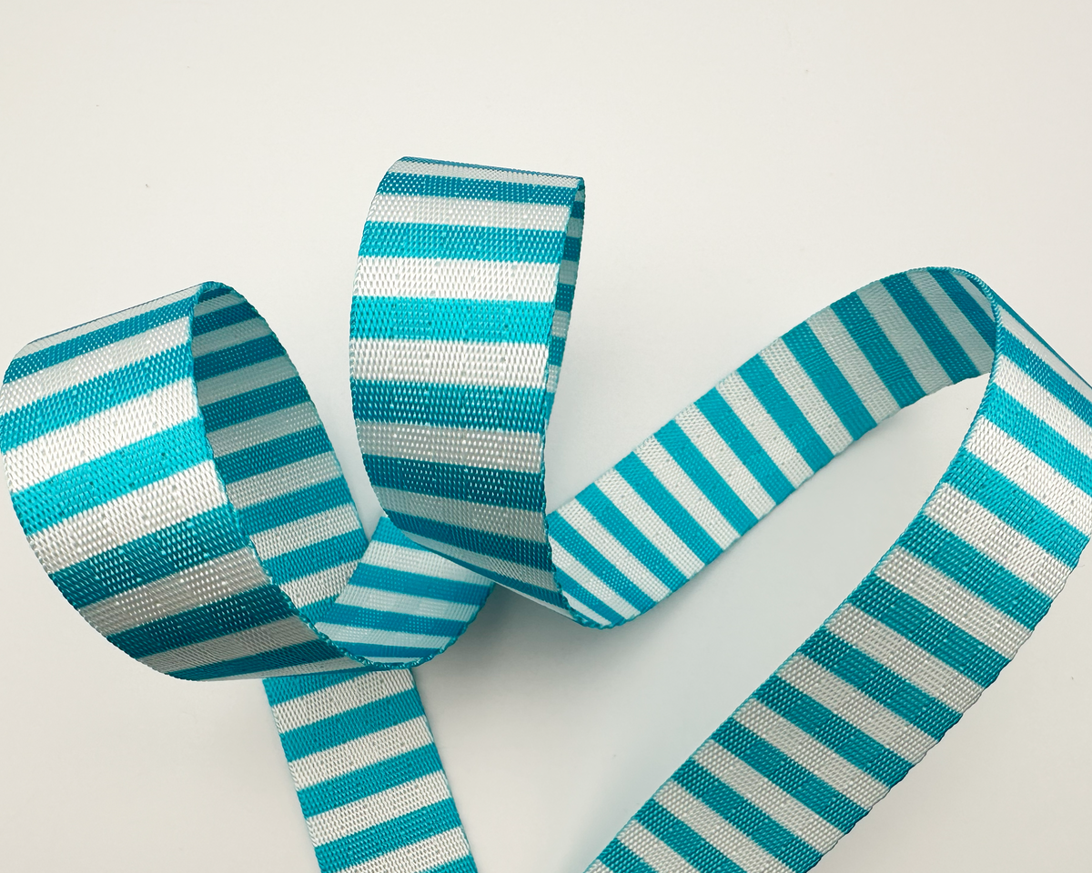 25mm Blue and White Stripe Webbing Straps for Bag Making – Misfits ...