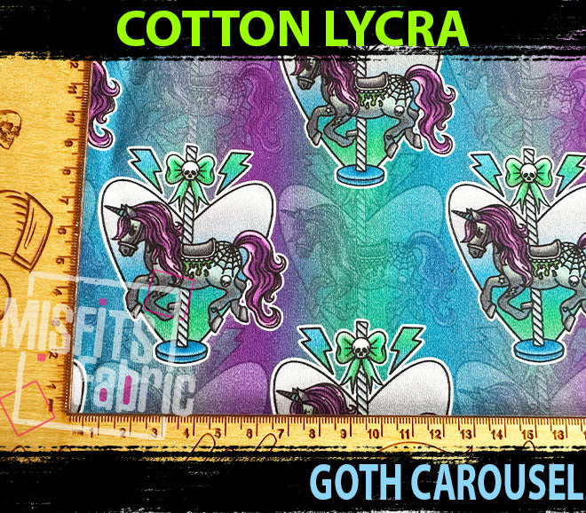Cotton Lycra - Goth Carousel – Misfits Fabric, UK