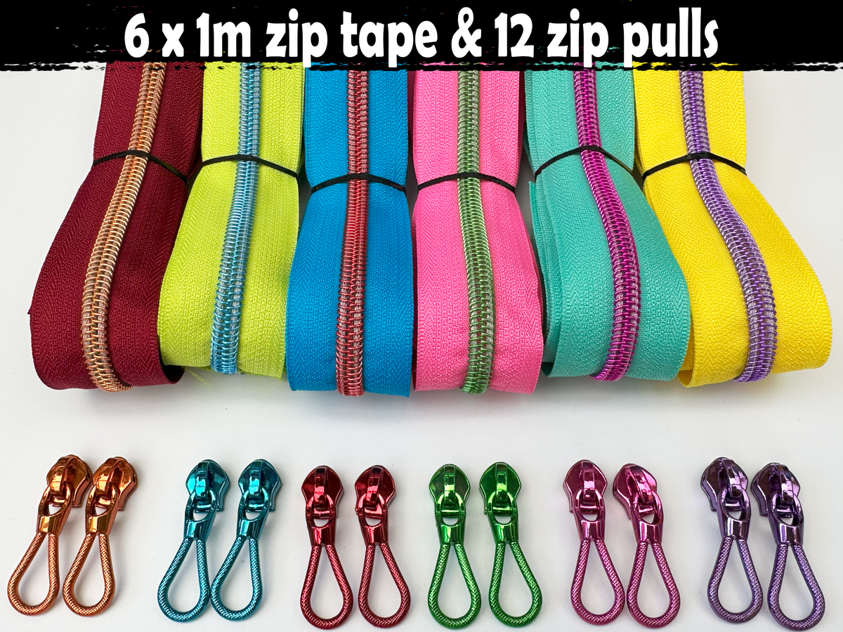 Crazy/Beautiful Zipper Tape and Pull Bundle – Misfits Fabric, UK