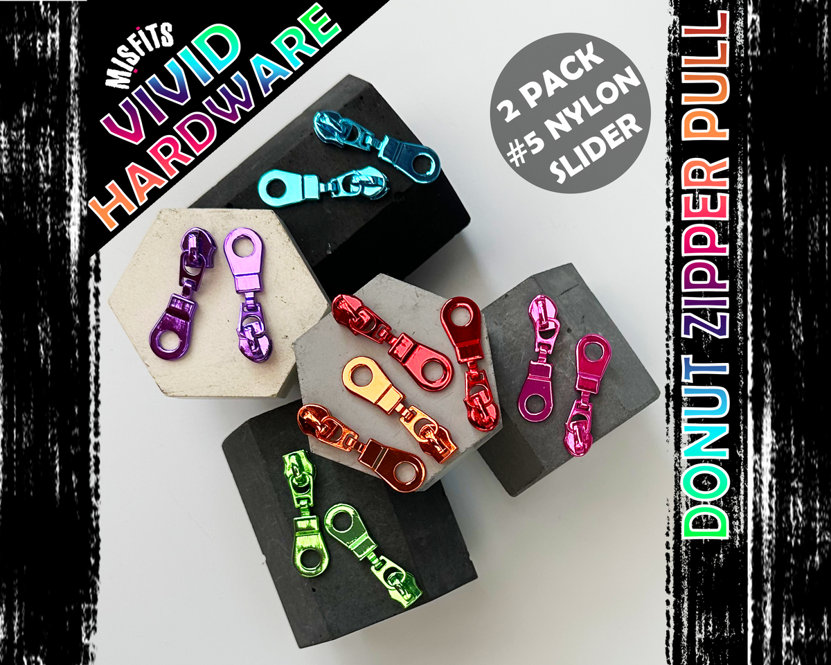 Donut Zipper Pulls in 6 colours. Bag making hardware for size 5 Nylon ...