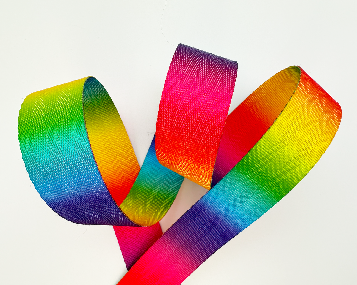 25mm Webbing Straps, Rainbow Gradient, Ombre Print, Nylon strapping, B ...