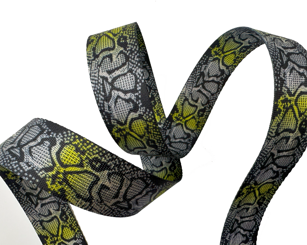 25mm wide, Snake Skin Print Nylon Webbing for DIY Bag Straps – Misfits ...