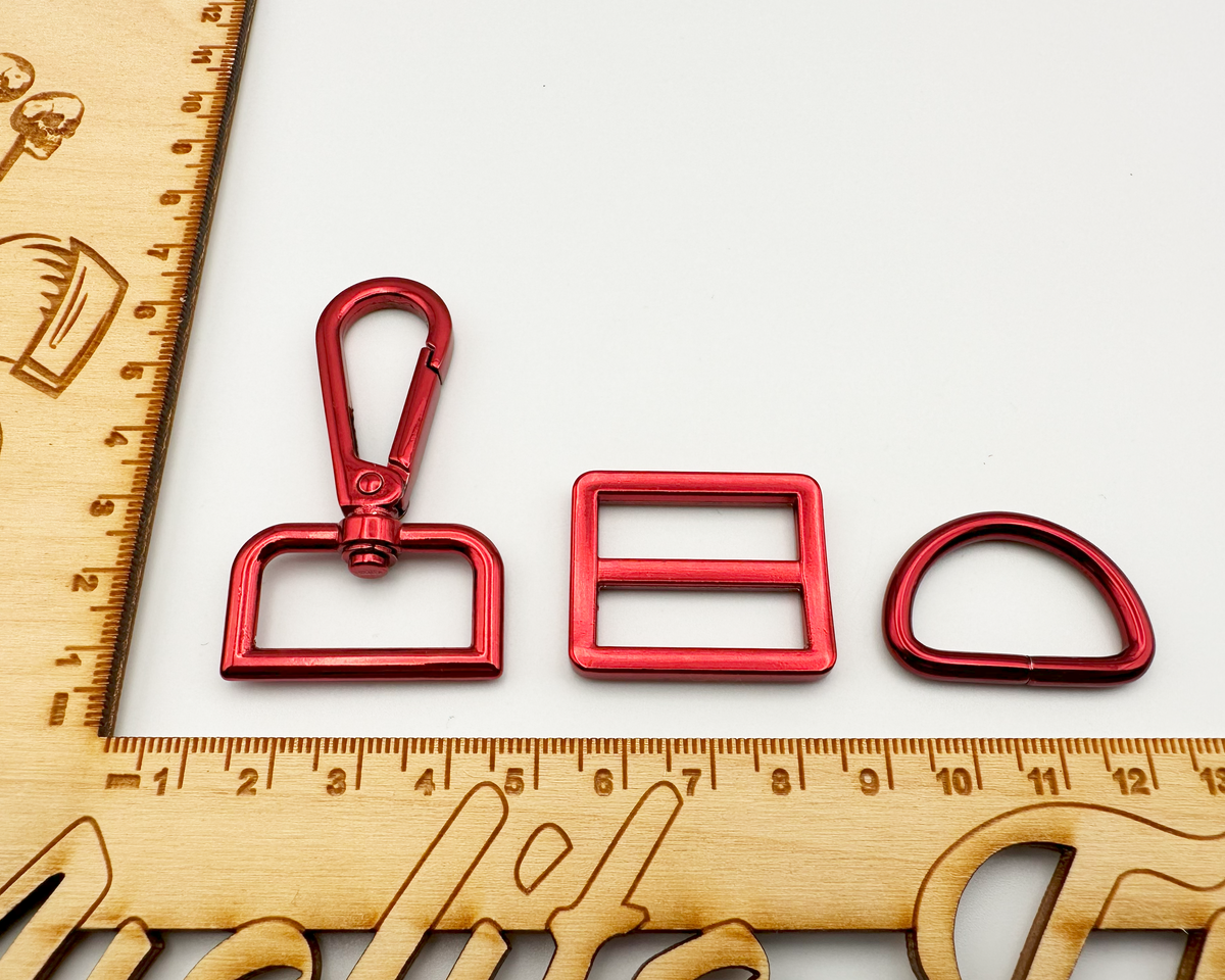 Red Strap Kit Set, 25mm/1" Bag Hardware – Misfits Fabric, UK
