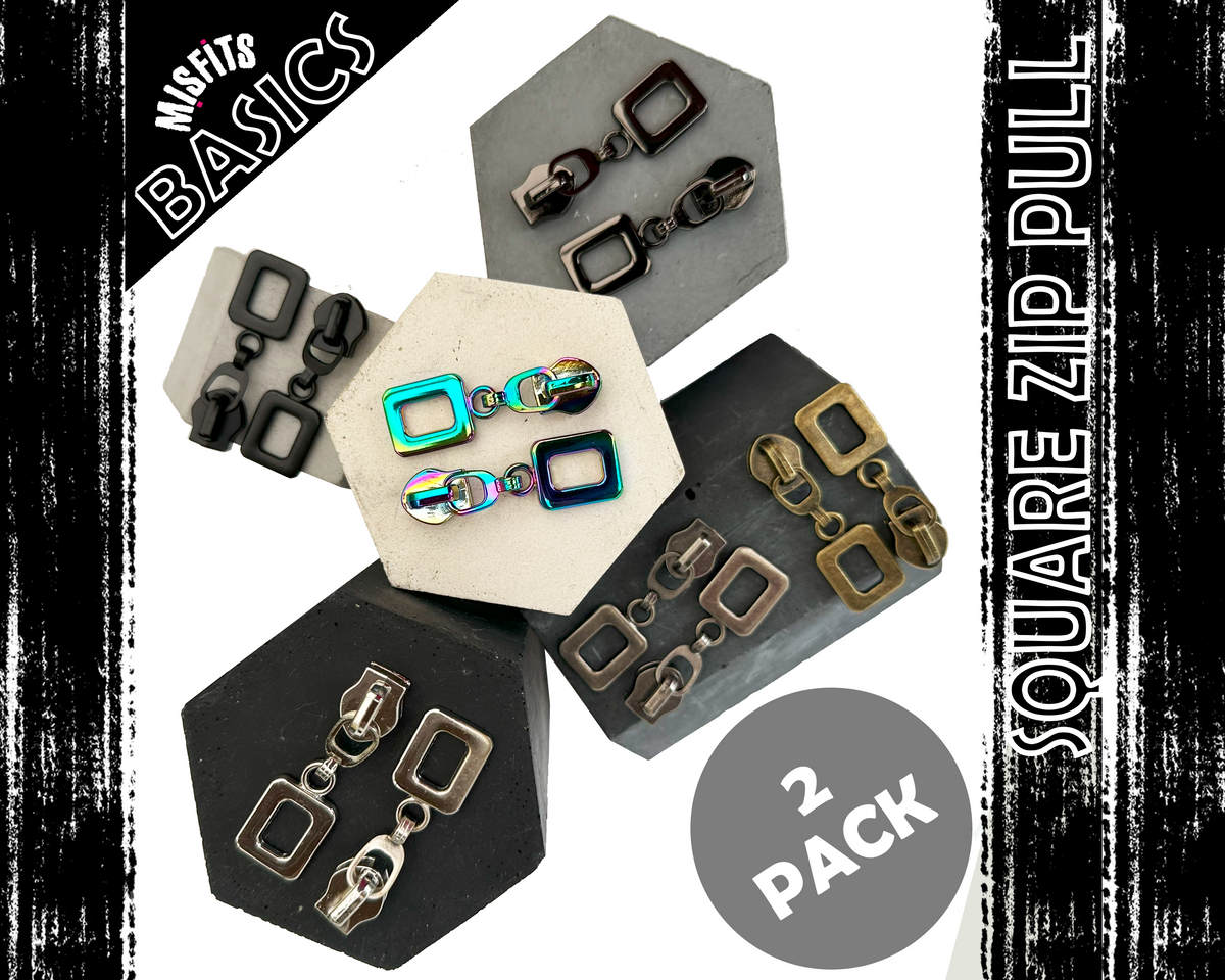 Square Zipper Pulls for size 5 Nylon Zip Tape. Bag Making Hardware ...