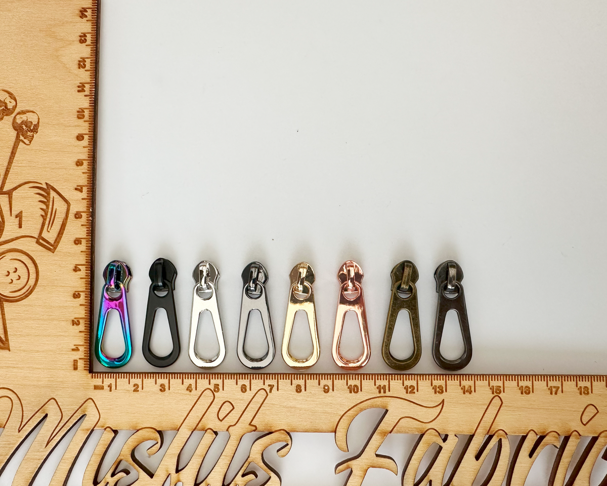 Teardrop Zipper Pulls, 2 pack for size 5 Nylon Zip Tape. Bag Making Ha ...